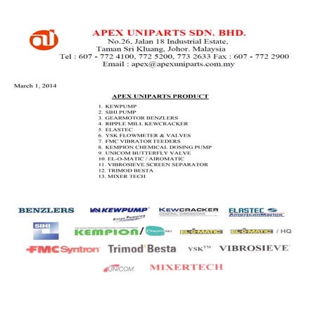 Product List APEX | PDF