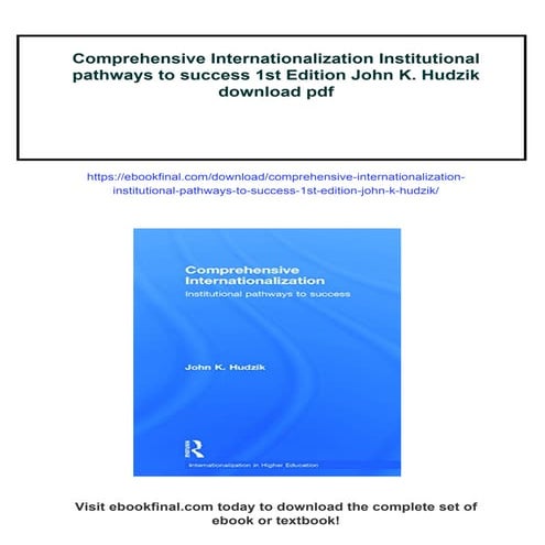 Comprehensive Internationalization Institutional pathways to success ...