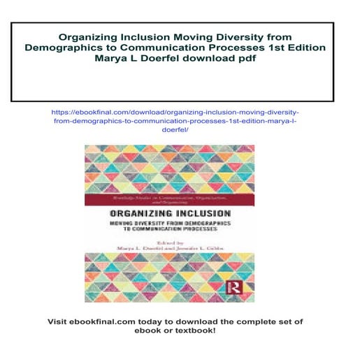 Organizing Inclusion Moving Diversity from Demographics to ...