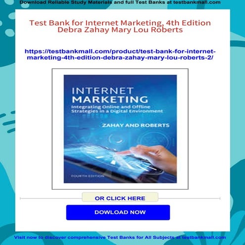 Test Bank for Internet Marketing, 4th Edition Debra Zahay Mary Lou ...