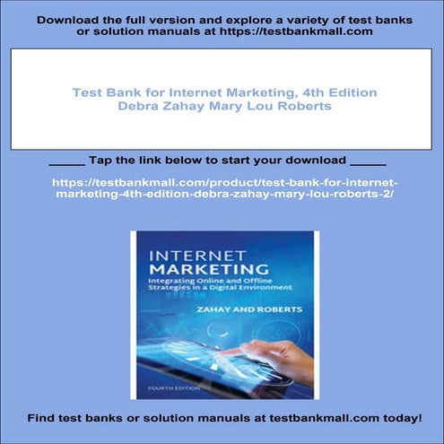 Test Bank for Internet Marketing, 4th Edition Debra Zahay Mary Lou ...