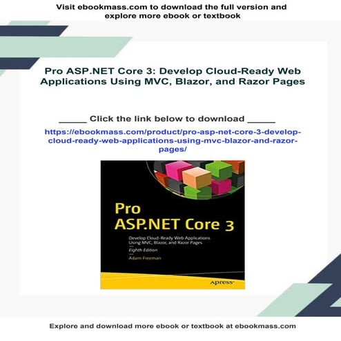 Pro ASP.NET Core 3: Develop Cloud-Ready Web Applications Using MVC, Blazor, and Razor Pages | PDF