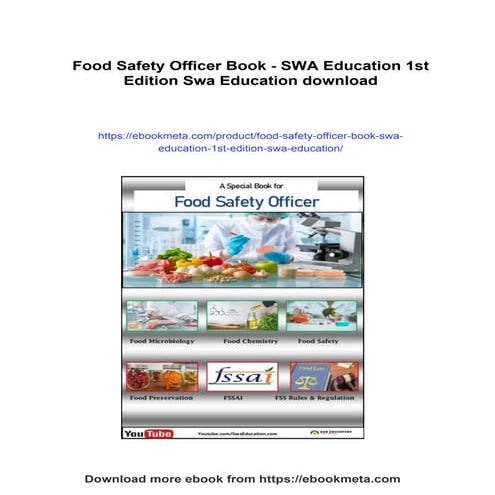 Food Safety Officer Book - SWA Education 1st Edition Swa Education | PDF