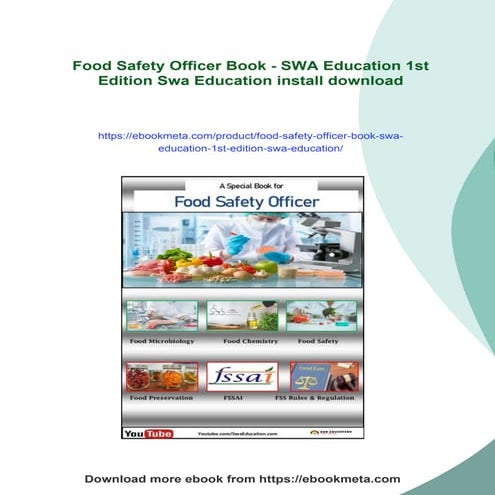 Food Safety Officer Book - SWA Education 1st Edition Swa Education | PDF