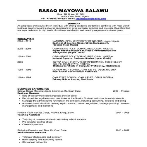 RESUME RASAQ UPDATE | PDF