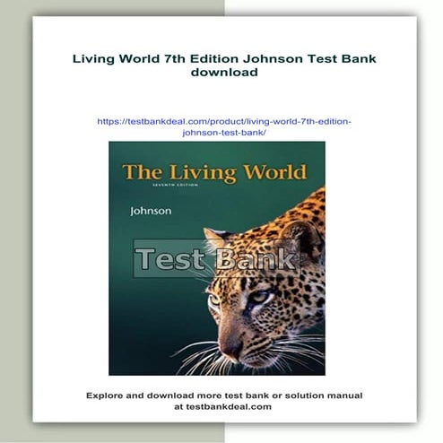 Living World 7th Edition Johnson Test Bank | PDF