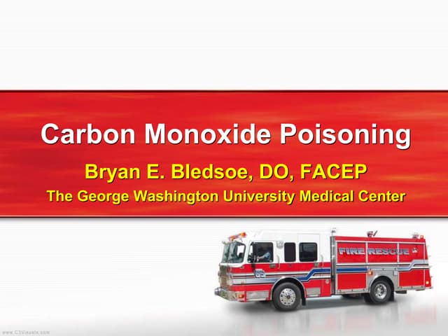 Carbon monoxide poisoning | PPTX