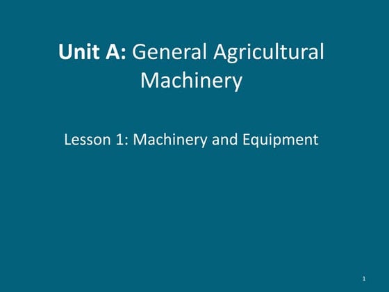 Agriculture machinery | PPT | Agriculture | Industries