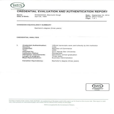 Credential Evaluation | PDF