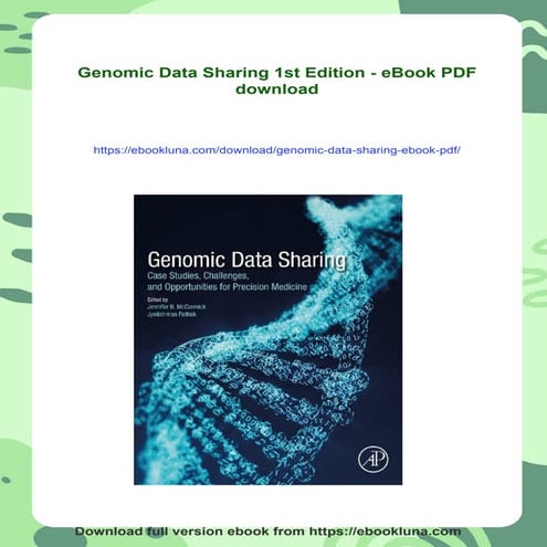 Genomic Data Sharing 1st Edition - eBook PDF | PDF