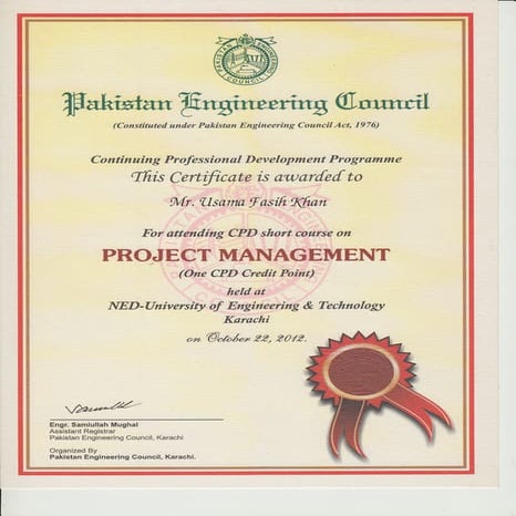 Certificate of Project Management | PDF