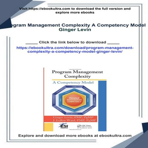Program Management Complexity A Competency Model Ginger Levin | PDF