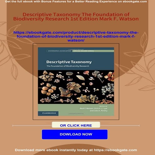 Descriptive Taxonomy The Foundation of Biodiversity Research 1st ...