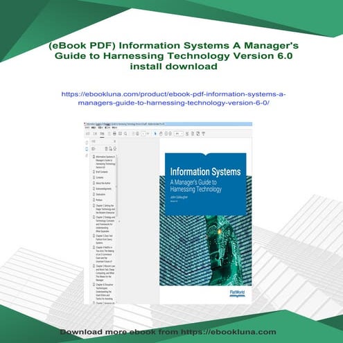 (eBook PDF) Information Systems A Manager's Guide to Harnessing ...