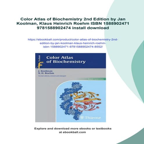 Color Atlas of Biochemistry 2nd Edition by Jan Koolman, Klaus Heinrich ...