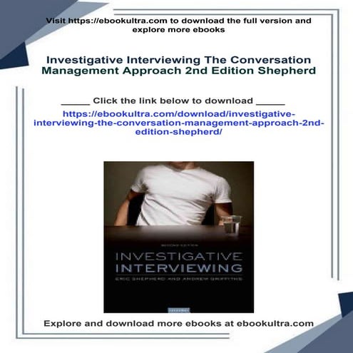 Investigative Interviewing The Conversation Management Approach 2nd ...