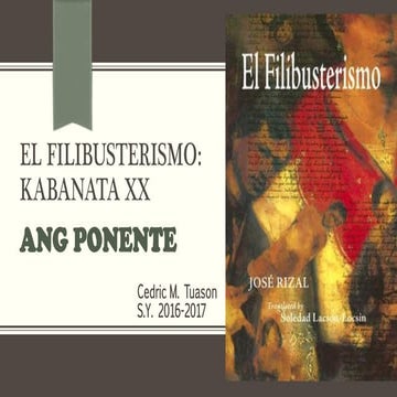Kabanata 15 El Filibusterismo Tauhan Advanced Baking Syllabus I:
