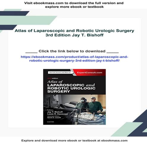 Atlas of Laparoscopic and Robotic Urologic Surgery 3rd Edition Jay T. Bishoff | PDF