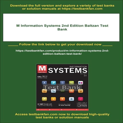 M Information Systems 2nd Edition Baltzan Test Bank | PDF
