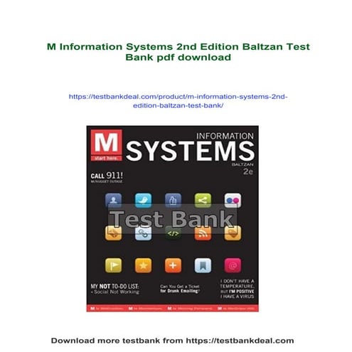 M Information Systems 2nd Edition Baltzan Test Bank | PDF