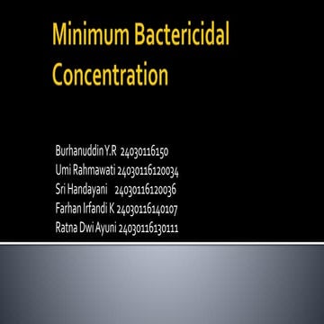 Minimum Bactericidal Concentration | PPTX