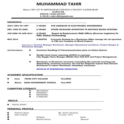 Tahir_Resume | PDF