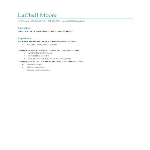 employment history | DOCX