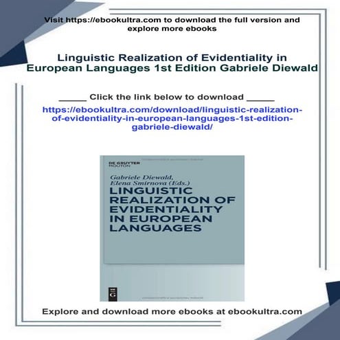 Linguistic Realization of Evidentiality in European Languages 1st ...