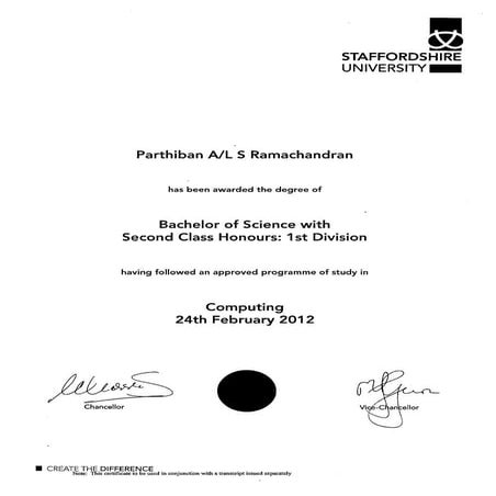Degree Cert - Bsc Computing | PDF
