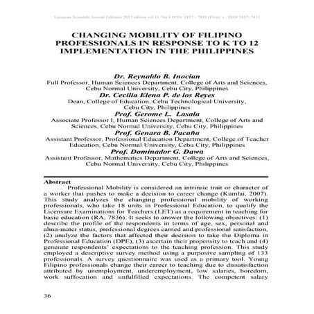 Changing mobility of filipino professionals | PDF