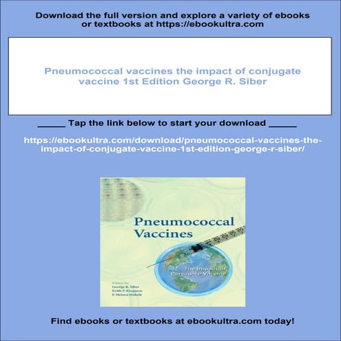 Pneumococcal vaccines the impact of conjugate vaccine 1st Edition ...