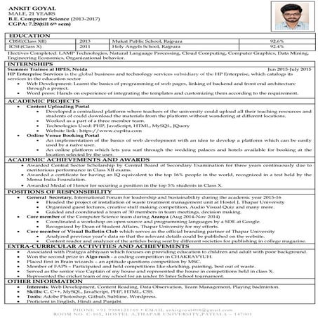 Ankit Goyal_resume | PDF | Web Development | Internet