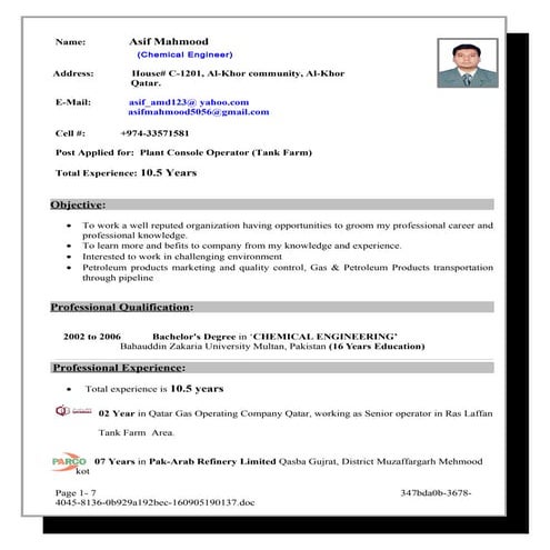 Asif Mahmood Resume | PDF