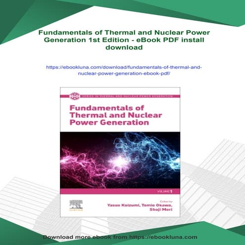 Fundamentals of Thermal and Nuclear Power Generation 1st Edition - eBook PDF | PDF