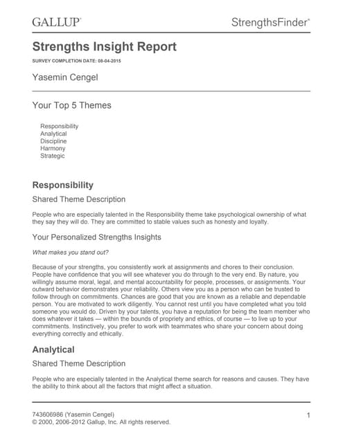 StrengthsFinder 2.0 - Wes Anderson | PDF