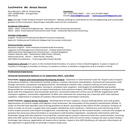 Lucimeire CV - English Version Review17 | PDF