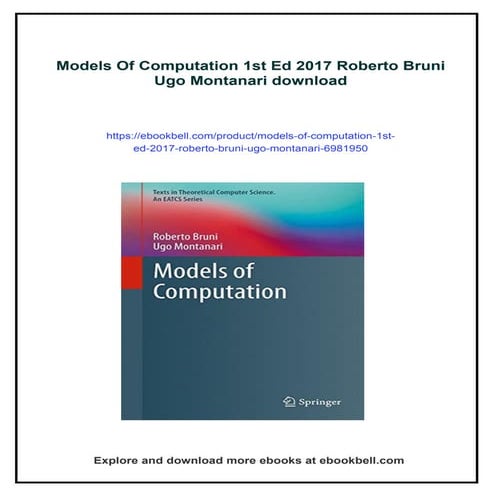 Models Of Computation 1st Ed 2017 Roberto Bruni Ugo Montanari | PDF
