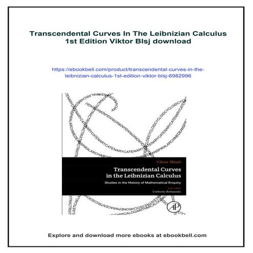 Transcendental Curves In The Leibnizian Calculus 1st Edition Viktor Blsj | PDF