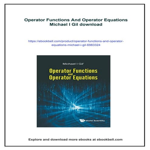 Operator Functions And Operator Equations Michael I Gil | PDF