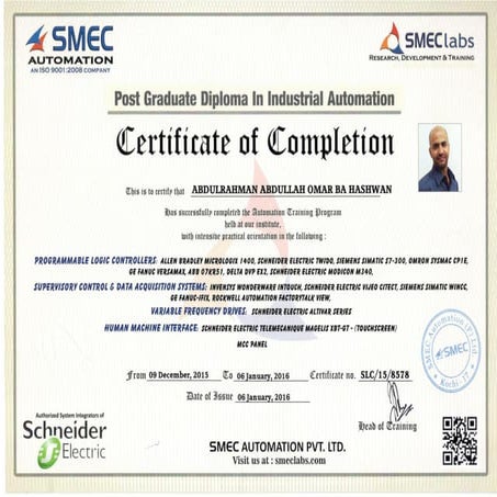 Automation Certificate | PDF
