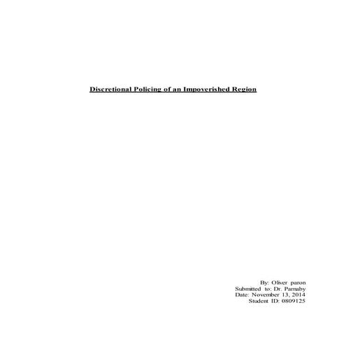 Police Discretion in Vancouver's DTES | DOCX