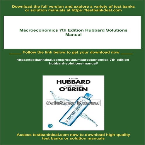 Macroeconomics 7th Edition Hubbard Solutions Manual | PDF
