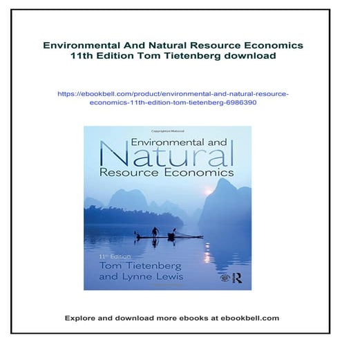 Environmental And Natural Resource Economics 11th Edition Tom ...