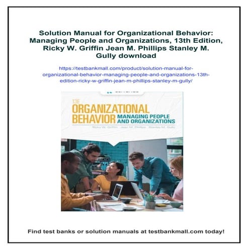 Solution Manual for Organizational Behavior: Managing People and Organizations, 13th Edition ...