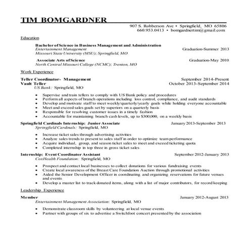 Tim's Resume (2015) updated | DOCX