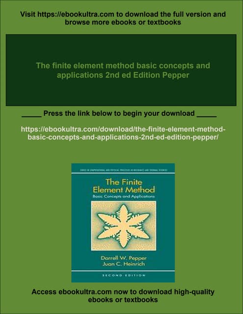The Finite Element Method Basic Concepts And Applications 2nd Ed 4950