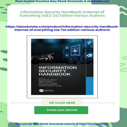Information Security Handbook (Internet of Everything (IoE)) 1st Edition Various Authors | PDF