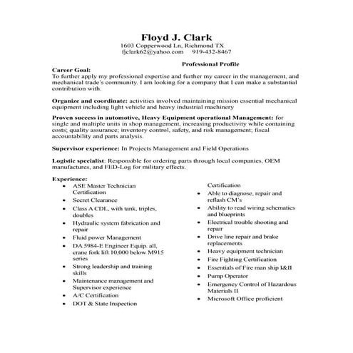 Floyd J Resume 2015-2 copy | DOC