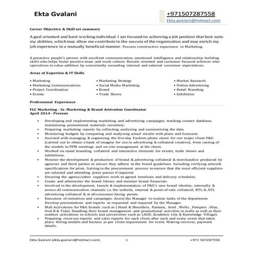 Ekta CV 2015 | DOCX