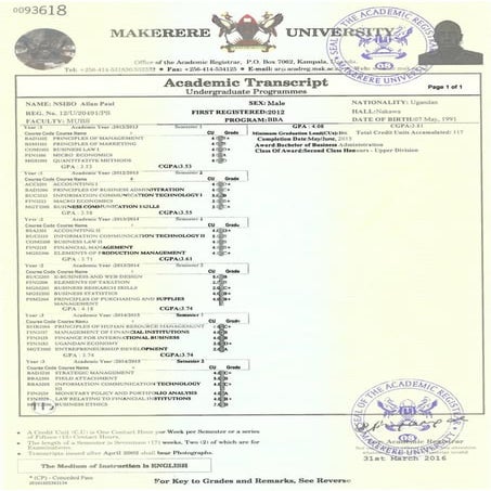 Academic transcript | PDF